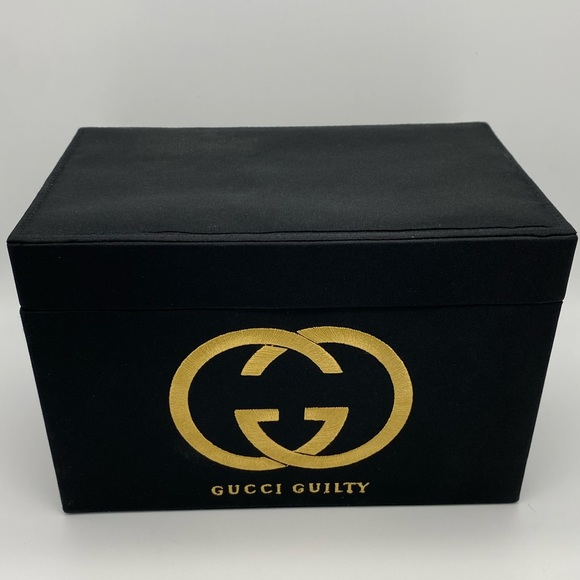 Gucci | Accessories | Gucci Guilty Black Gold Embroidered Hinged ...